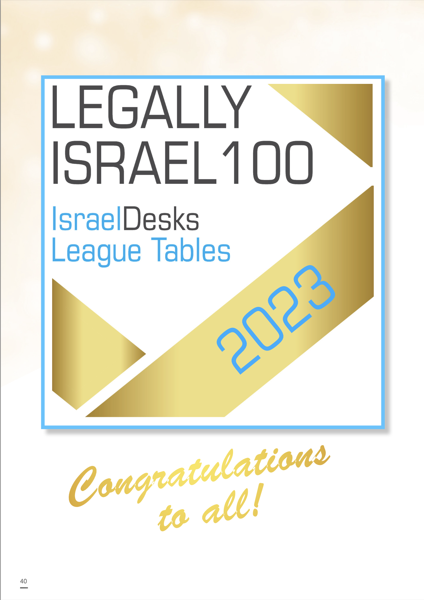 Legally Israel 100 - IsraelDesks League Tables Published - NISHLIS ...